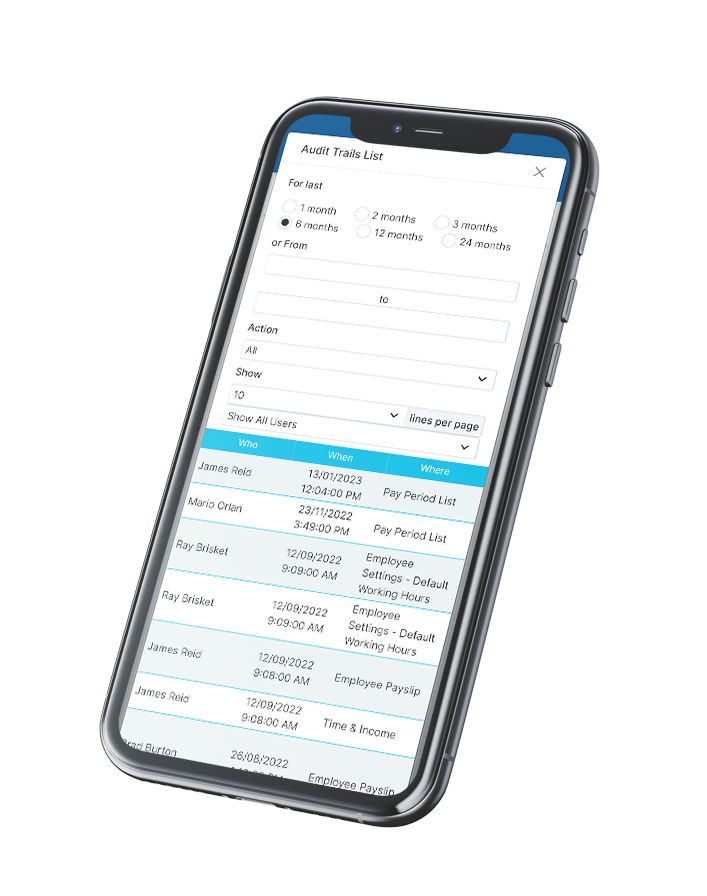 Audit Trail Crystal Payroll