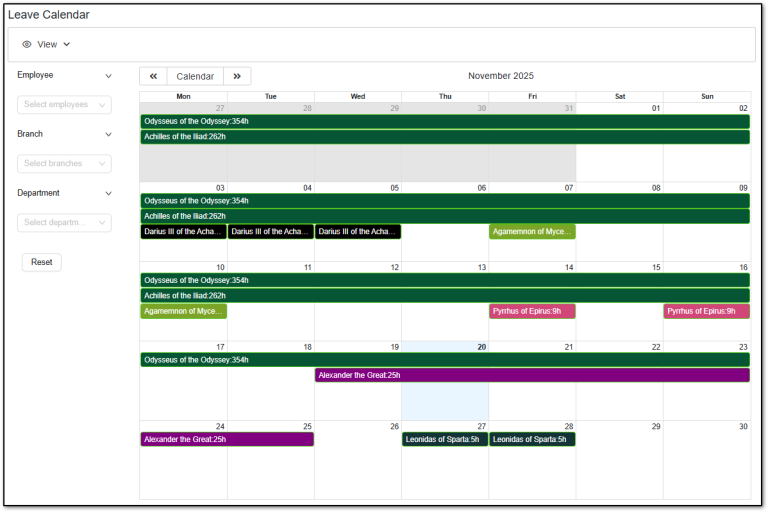 Introducing the Leave Calendar - Crystal Payroll